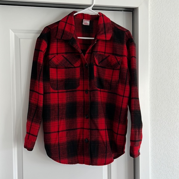 No Boundaries | Tops | Red Black Plaid Shacket | Poshmark